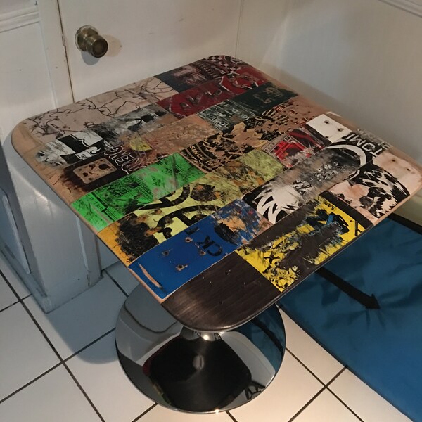 Recycled Skateboard Cafe Table - 30 X 30 Square by Deckstool - Etsy