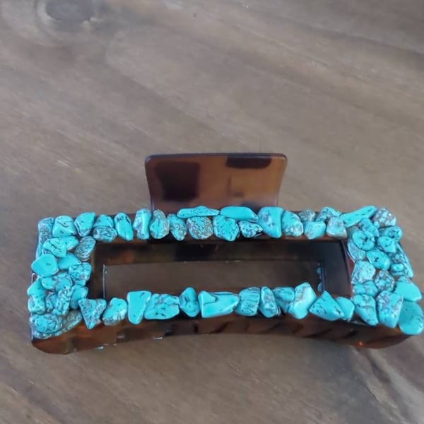 Turquoise Rock Hair Barrette western Hair Clip Western Hair Accessories ...
