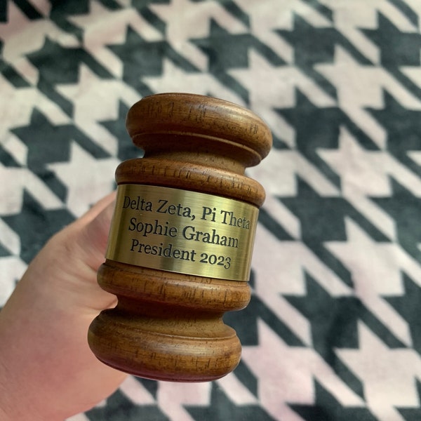 Personalized Wood Gavel With Engraved Gold Band - Wooden Judge's Gavel ...