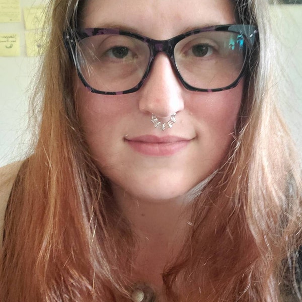 16G Spider Web Septum Ring Black Silver Clicker/cartilage/helix Earring ...