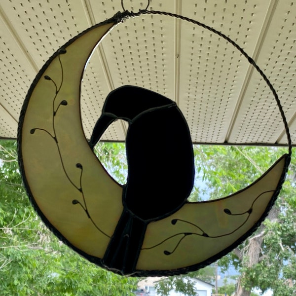 Lunar Raven - Stained Glass Pattern (digital PDF Format) - Etsy