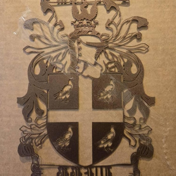 Family Crest Metal Sign, Custom Coat of Arms Wall Art | Personalized ...