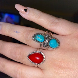 Turquoise Meru Ring Sterling Silver Turquoise Ring Stone | Etsy