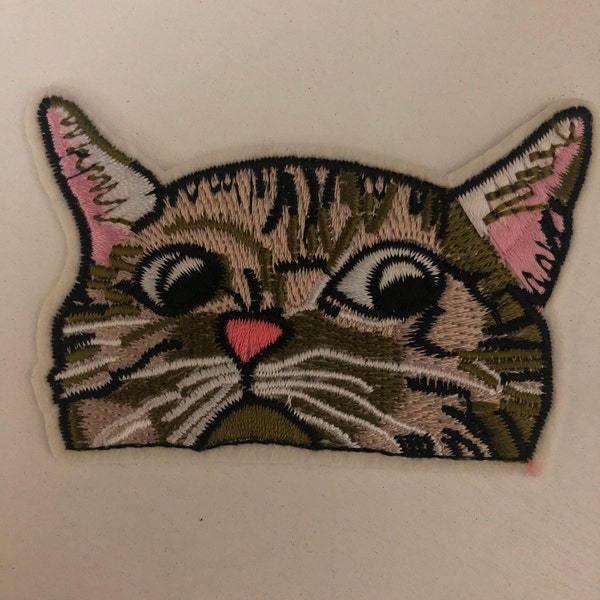 Peeping Cat Iron-on Patch, Cat Badge, Kitty Animal Decorative Patch ...