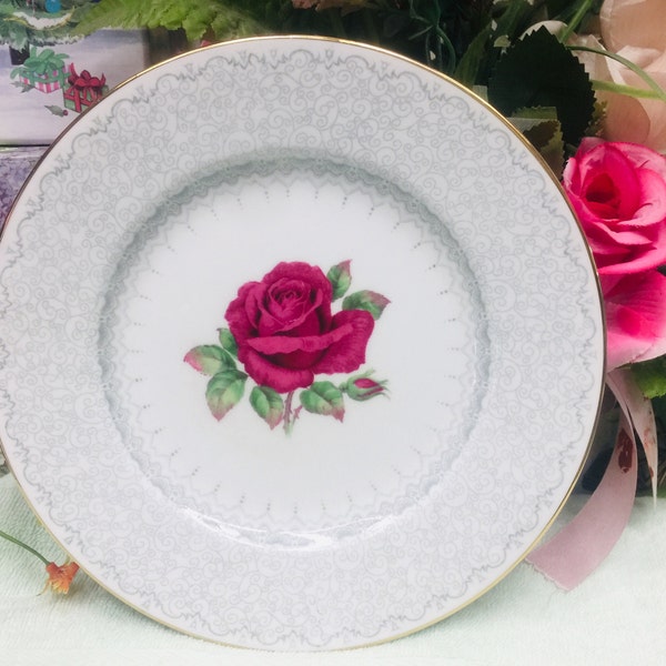 Very RARE Pink/peach Paragon Red Floating Roses, Heavy Gold Gilding ...