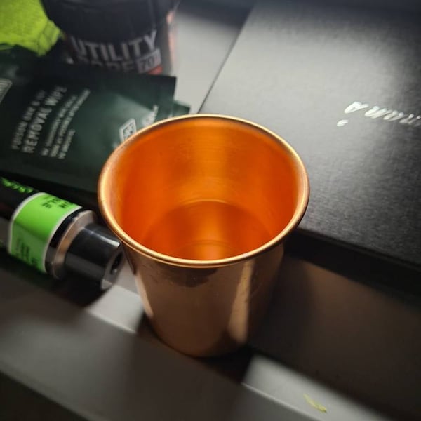 100% Pure Copper Cup 250ml 8 Oz Tumbler Glass Mug Holistic Health Yoga ...