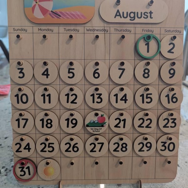 Montessori Calendar Wooden Calendar for Kids Montessori Circle Time ...