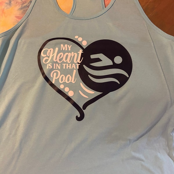 My Heart is in That Pool, Swimming Heart SVG, Swimming SVG, Love My ...