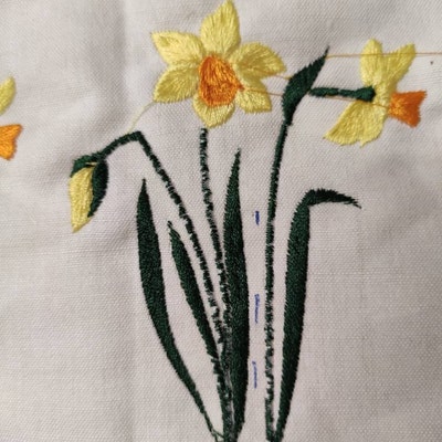 10 Flower Machine Embroidery Designs, Flowers Botanical Daffodil Poppy ...