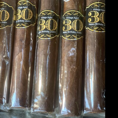 Custom Milestone Birthday Cigar Labels Party Favor 30th 40th 50th ...