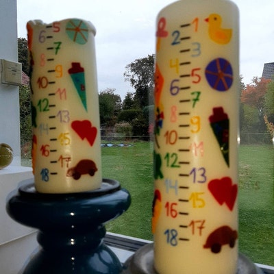 Kerze zur Einschulung handverziert Wunschname - Etsy.de