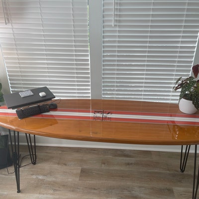 Surfboard Desk Stain and Stripes - Etsy