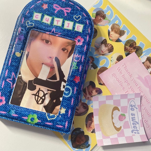 Denim Mini Kpop Photocard Binder, Mini Collect Book, Cute Gifts, Korean ...