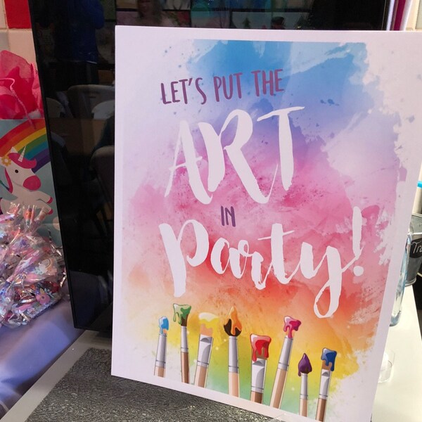 Paint Party Decor, Art Party Decorations, Paint Party Sign, Art ...