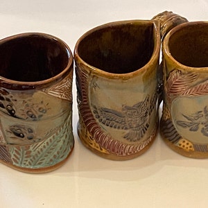 Owl Pottery Mug Coffee Cup Hand Made Microwave and Dishwasher Safe 12 ...