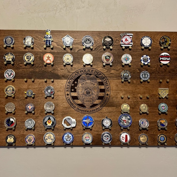 Challenge Coin Display | Thin Blue Line | Challenge Coin Holder ...