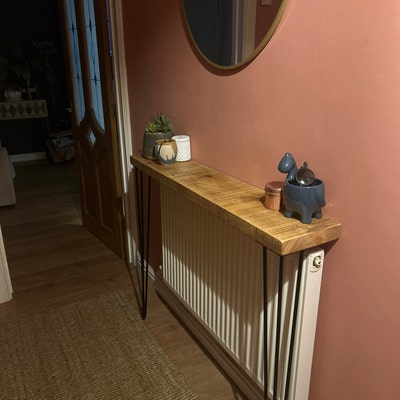 Omni Rustic Console Table With Black 3 Pin Hairpin Legs. hallway Table ...