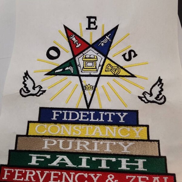 OES Eastern Star 2 Jacketback Sizes Digitized Filled Machine Embroidery ...