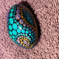 Small Painted Stones for House Plants and Gardens Hand Painted Dot Art ...