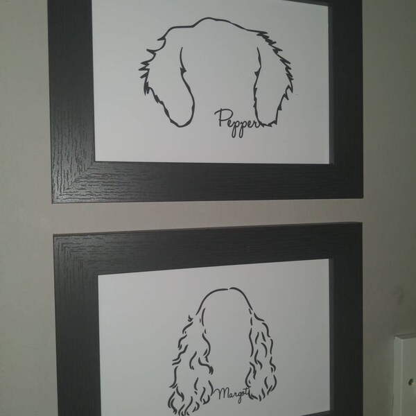 Dog Ears Print | Poster | Home Décor | Gift | Minimalist | Personalised ...