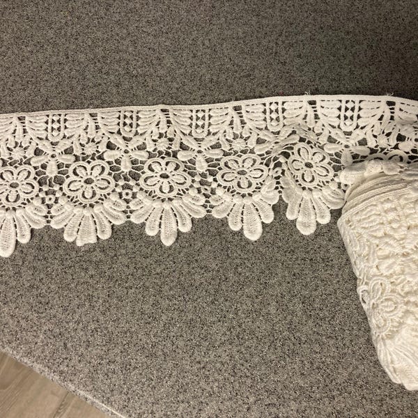 Pleated Double-folded Ruffled Lace-trimmed Embroidered Lace Ribbon 4cm ...