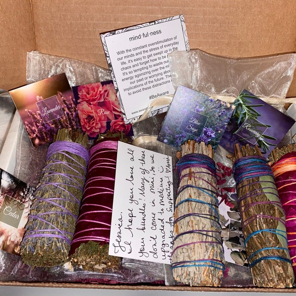 Breathe Bundle Eucalyptus & White Sage Sacred Smoke Stick Herbal Blend ...