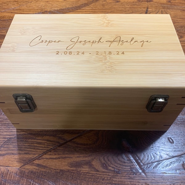 Personalized Wooden Gift Box, Engraved Name Box, Wooden Keepsake Box ...