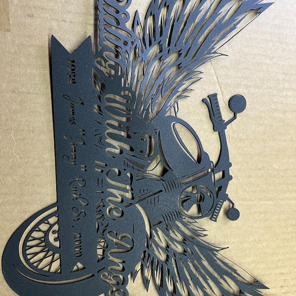 Customizable/personalized Metal Motorcycle With Angel Wings in Loving ...