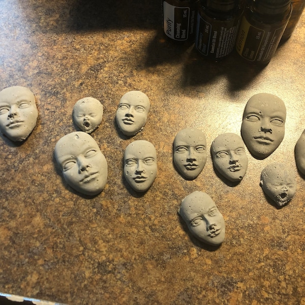Creepy Cement Face Decorations for Potted Plants or Fairy Gardens - Etsy
