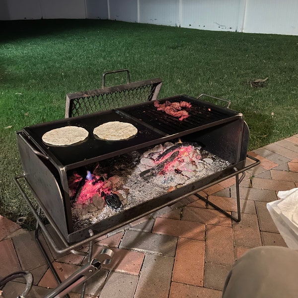 Wilderness Fire Pit With Grill and Pot Hangers - Etsy