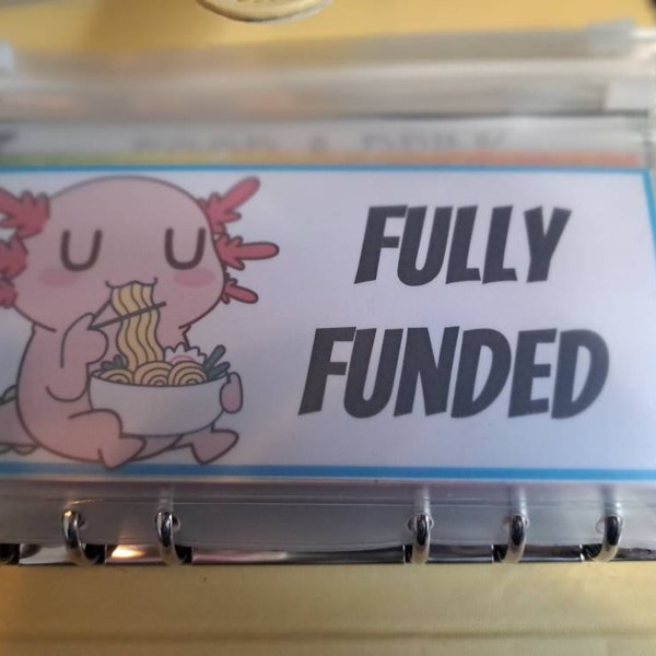 Printable Axolotl Savings Challenge Cash Envelope for A6 Binder PDF - Etsy