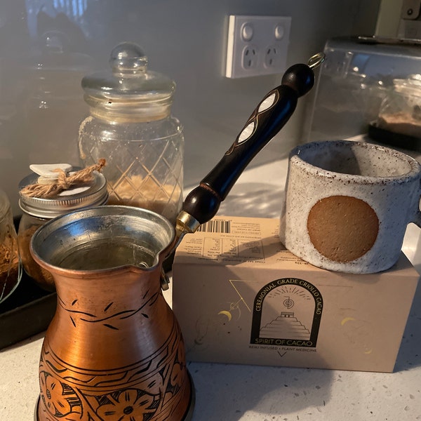 Large 17 Oz Copper Turkish Coffee Pot, Turkish Greek Coffee Pot Coffee ...