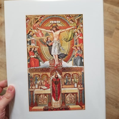 The Holy Mass Based on a Vintage Holy Card Catholic Art Print Archival ...