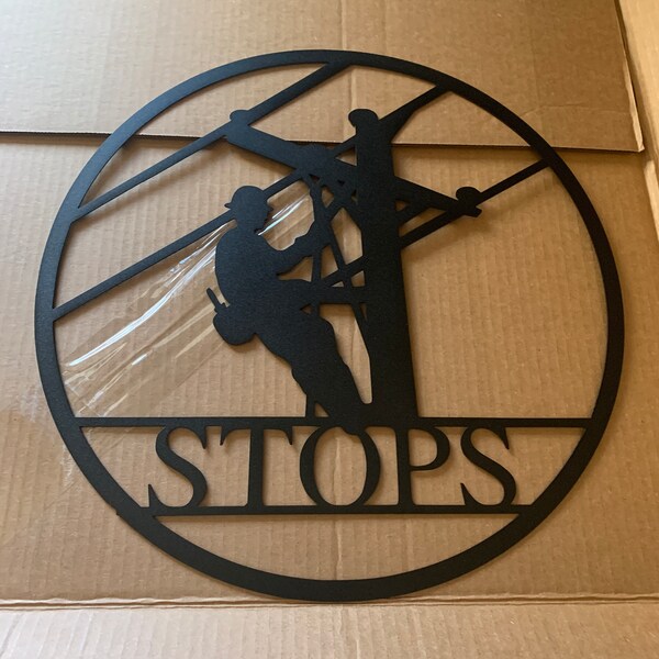 Lineman Last Name Metal Sign- Lineman Gift- Lineman Sign- Personalized ...