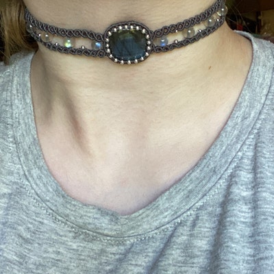 Moonstone Choker Labradorite Choker Moonstone Necklace - Etsy
