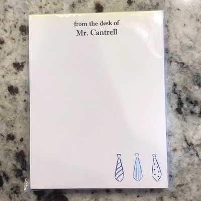Necktie Notepad, Personalized Notepad, Teacher Gift, Stocking Stuffer ...