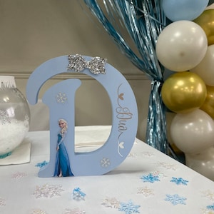 Personalised Wooden Letter, Handmade Wooden Freestanding Frozen Elsa ...