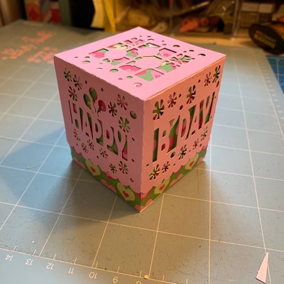 SVG Template Happy Birthday Favor Box Die Cut Gift Boxes Candy Cut ...