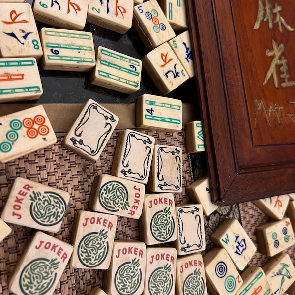 Mahjong Stickers – Various Epic Decal Designs Set on Milky-bone-toned ...