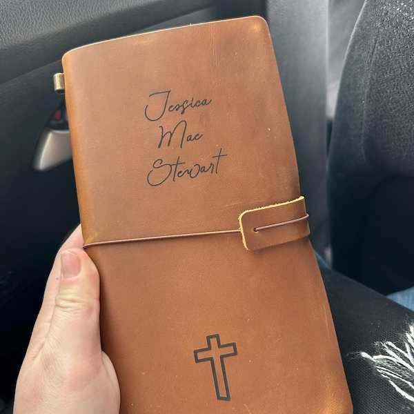 Custom Engraved Leather Journal • Personalised Journal for Writers ...
