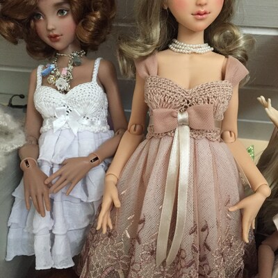 Cream & Brown Dress for Bjd MSD and Tonner Dolls - Etsy