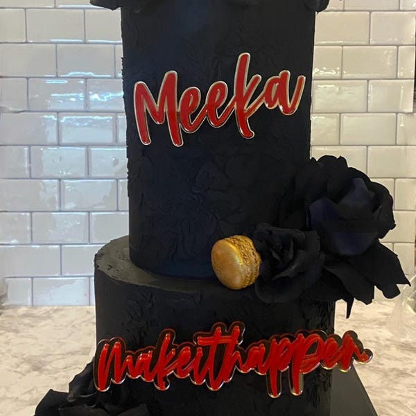 Happy Birthday Cake Topper, Custom Name Cake Toppers, Personalized ...