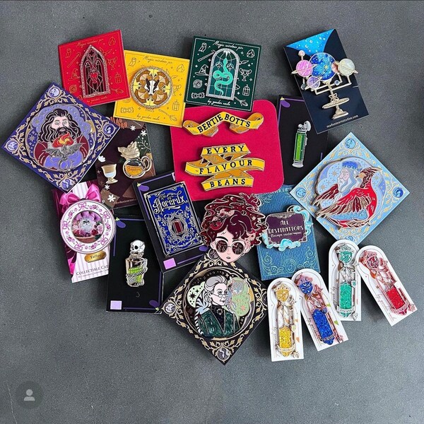 Stained Glass Magic Windows Enamel Pins Set - Etsy