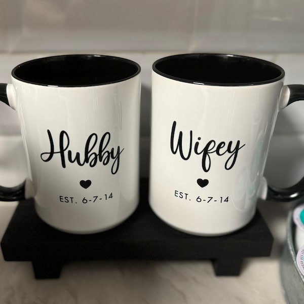 Mr Mrs Mugs Custom Couple Coffee Mug Set Unique Wedding T His And