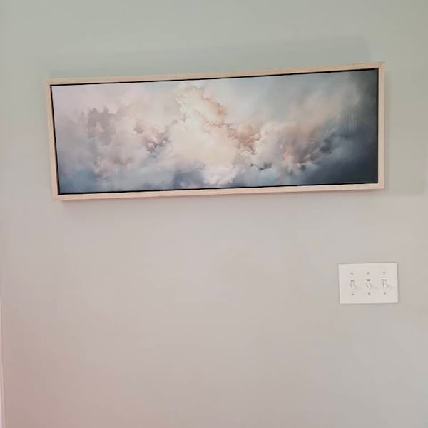 Skyscape Panorama - Gentle Cloud Painting Print, Soothing Above Bed ...