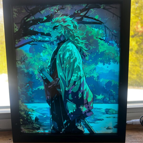 Kaiju Light Box / RGB LED Frame / Kaiju Led Art, Anime Led Light, Night ...