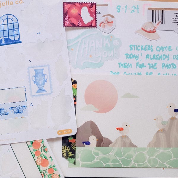 Blue Floral Aesthetic Sticker Sheet for Bullet Journaling, Planners ...