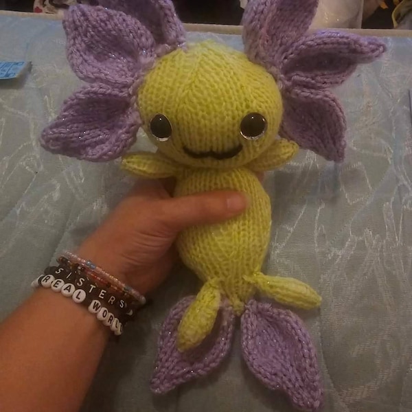 PDF Knitting Pattern Axolotl Inspired Soft Toy Plush 32cm Flutterby ...