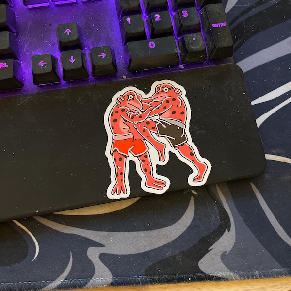 Muay Thai Frog Sticker 3" Tall – Funny Martial Arts Vinyl Decal – MMA ...