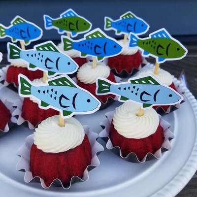 Fishing Party Cupcake Toppers Fishing Cupcake Toppers Fishing Party ...